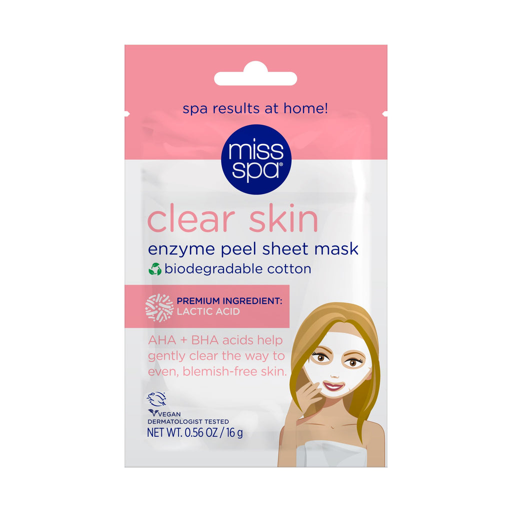 Clear Skin Enzyme Peel Sheet Mask 4 Pack | Miss Spa
